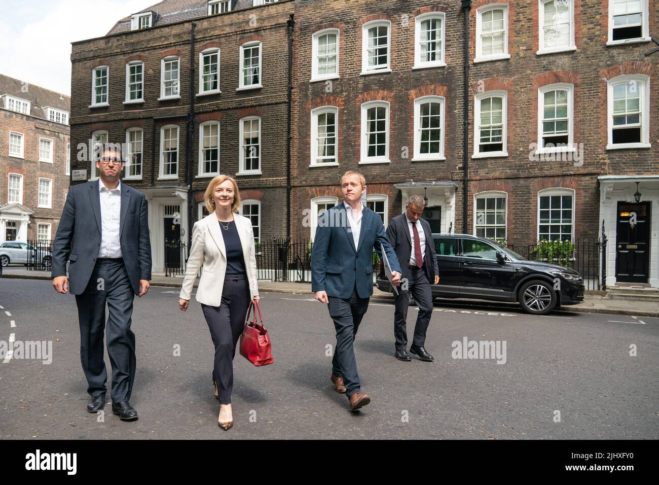 Tory leadership candidate Liz Truss arrives for a hustings event with ...