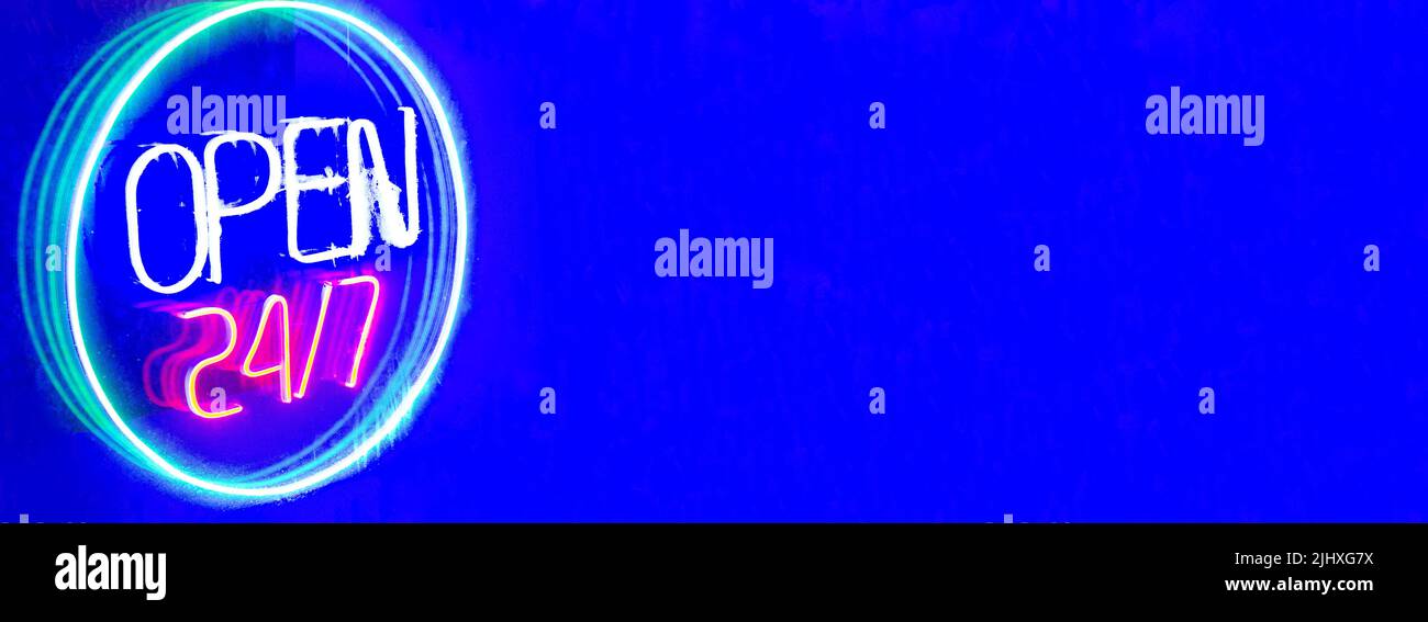 Neon sign with clock hi-res stock photography and images - Alamy