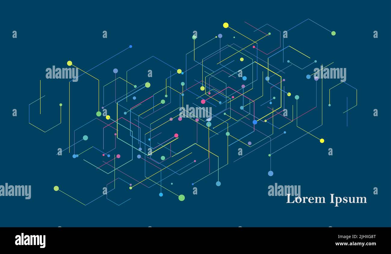 abstract blue yellow hexagon, network image, geometric navy texture ...