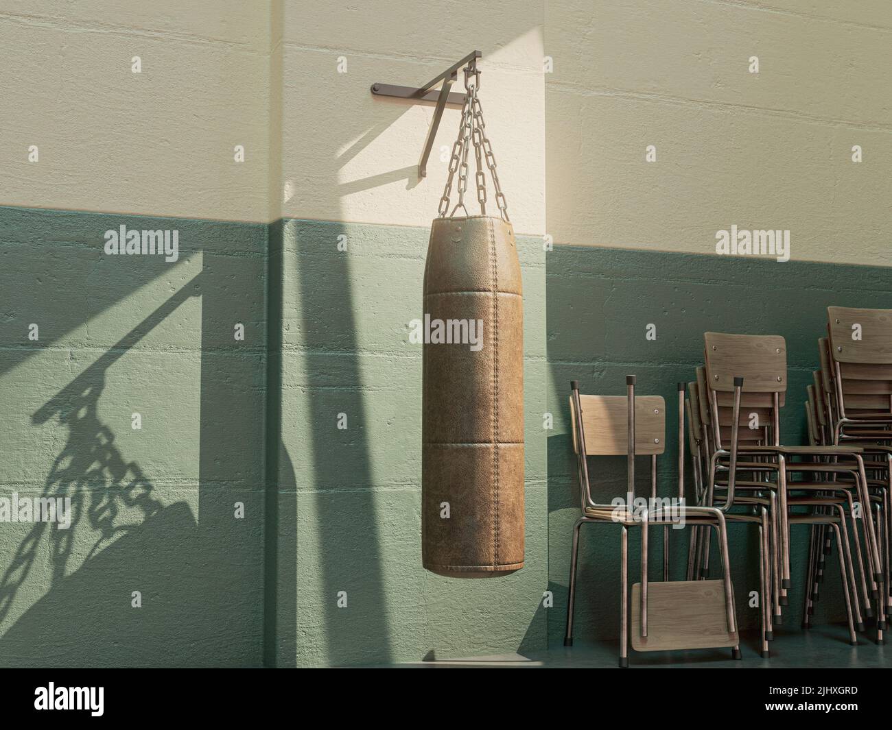 3d render green punching hi-res stock photography and images - Alamy