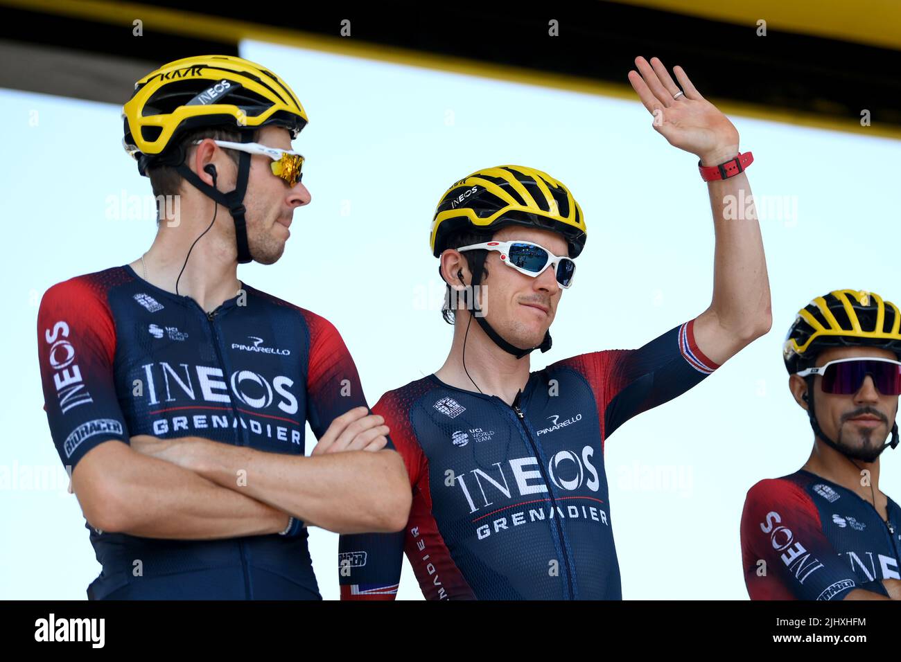 Hautacam, France, 21st July 2022. Geraint Thomas of Great Britain and ...