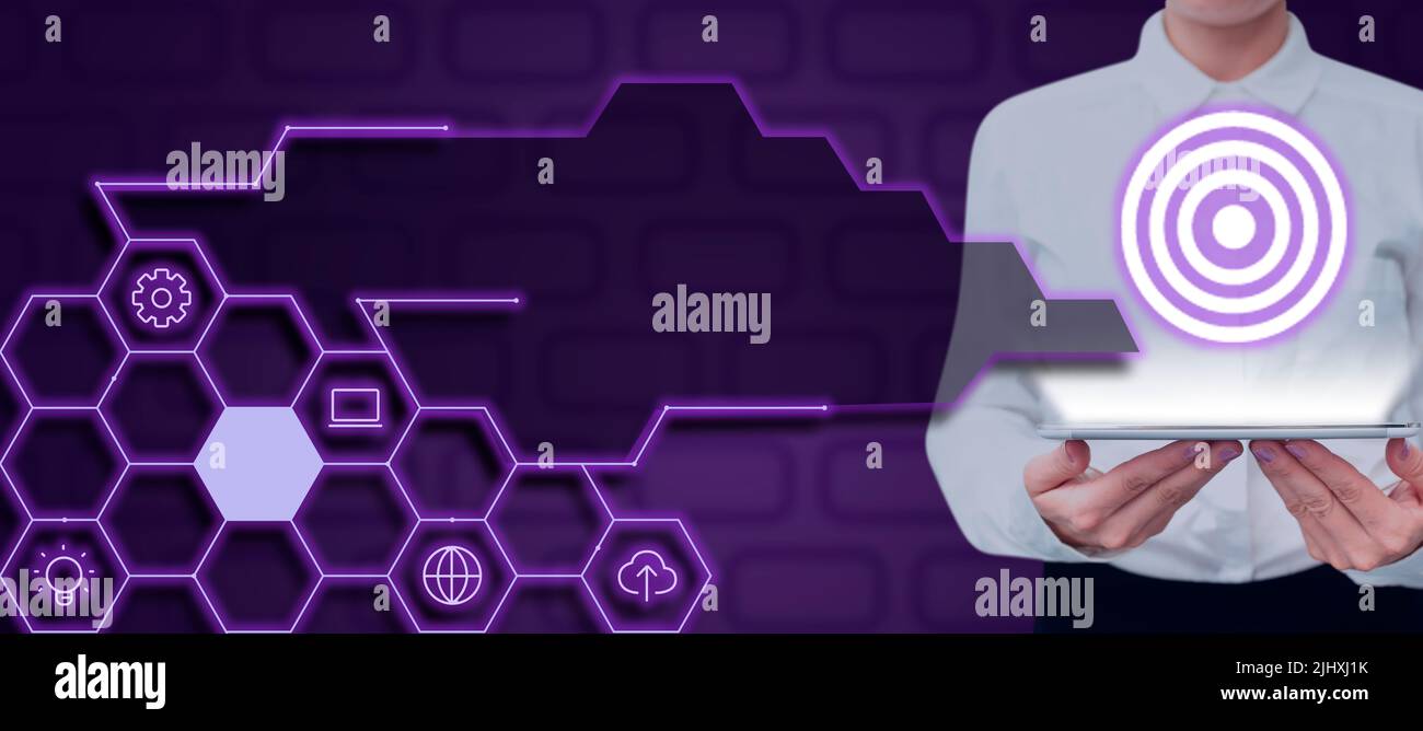 Businesswoman Holding Tablet Presenting Pie Chart While Standing By ...