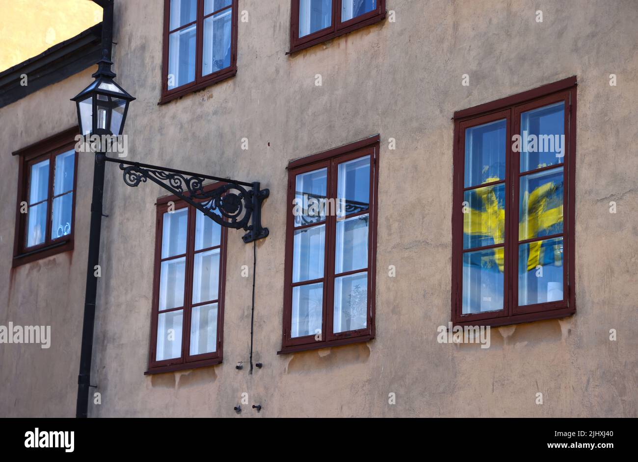 Daily life in Stockholm, Sweden, during Friday. Building at Fjällgatan ...