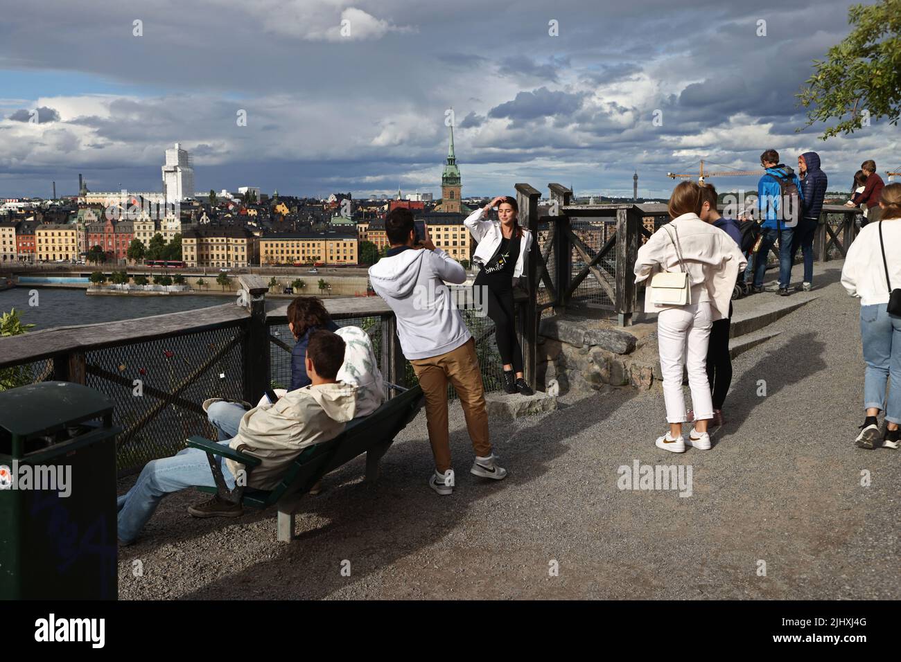 Daily life in Stockholm, Sweden, during Friday. View from Södermalm ...