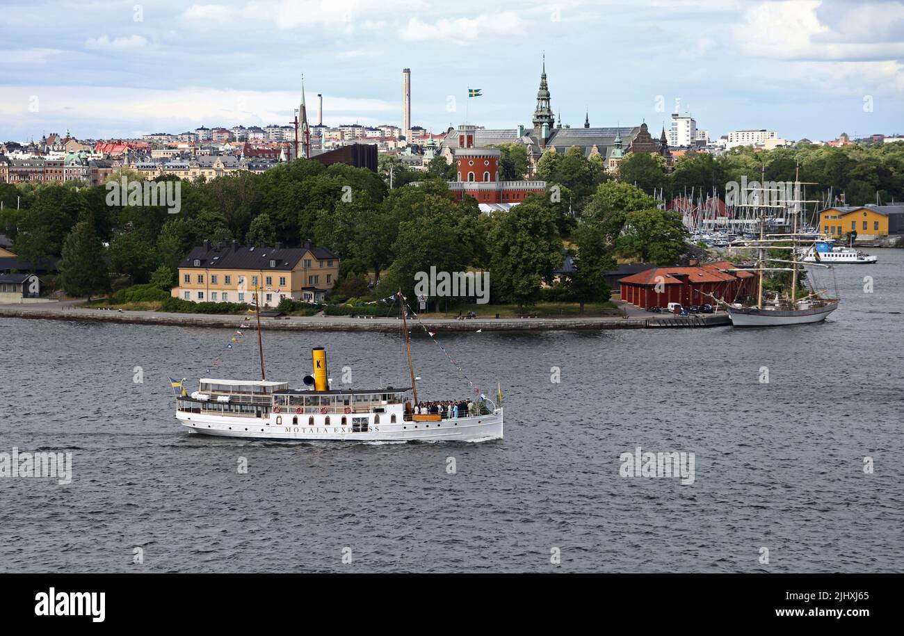 Daily life in Stockholm, Sweden, during Friday. View from Södermalm ...