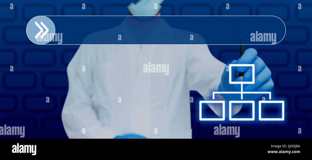 Doctor With Pen Drawing Flow Chart With Digitally Generated Swipe Right ...