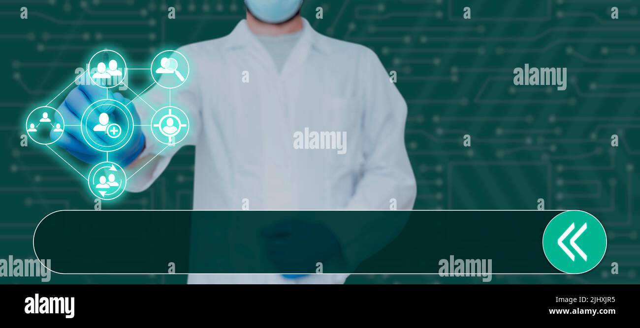 Doctor Wearing Glove Pointing On Digitally Generated Human S Over Swipe ...