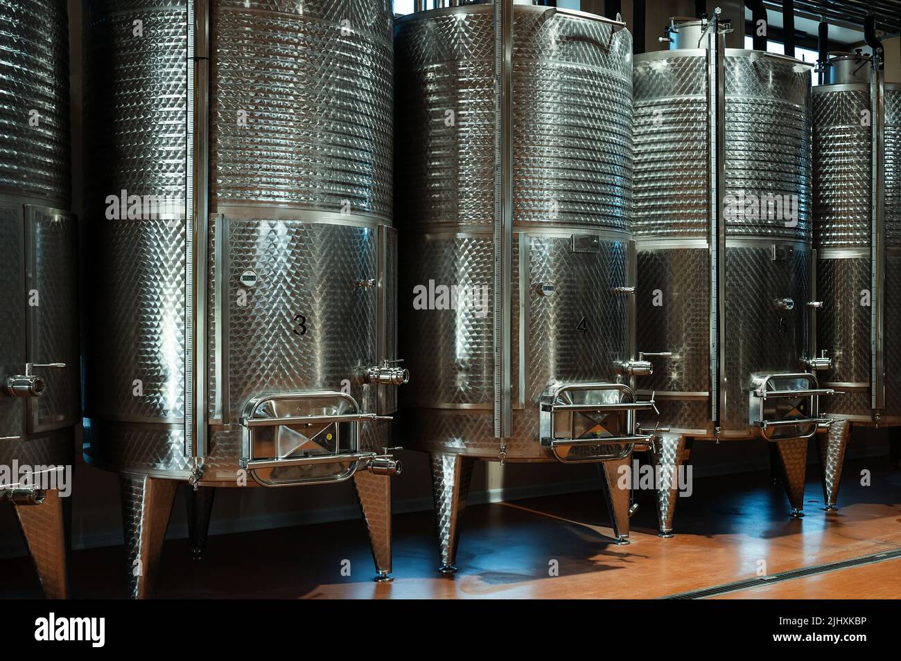 Modern wine factory interior with reservoirs Stock Photo - Alamy