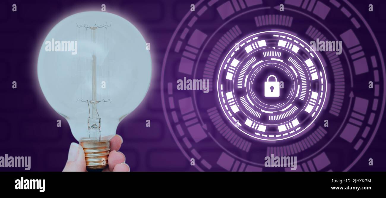 Hand Of Woman Holding Illuminated Light Bulb By Digitally Generated ...