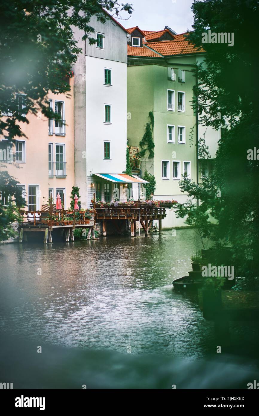 River Gera in the City of Erfurt in Germany. High quality photo Stock ...