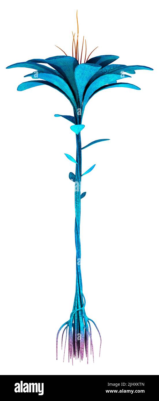 3D rendering of a fantasy alien plant isolated on white background ...