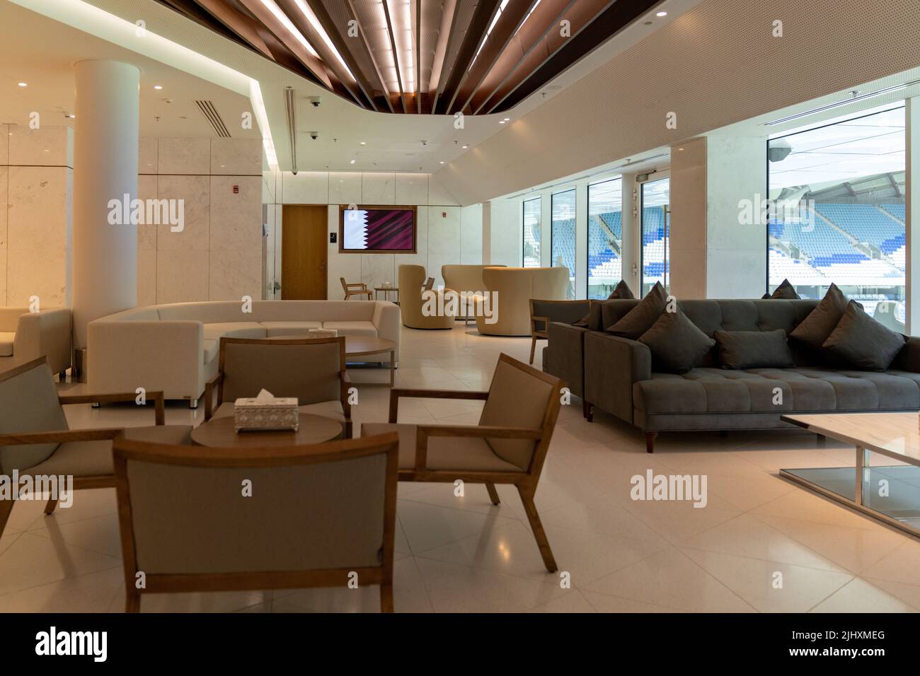 VIP lounge at Al Janoub Stadium in Wakrah, Qatar, one of the 8 venues ...