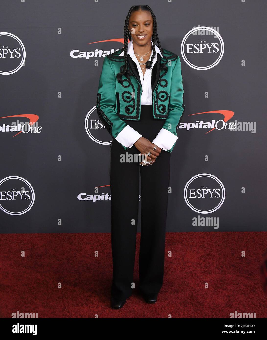 Diamond DeShields arrives at the 2022 ESPYs held at the Dolby Theater ...
