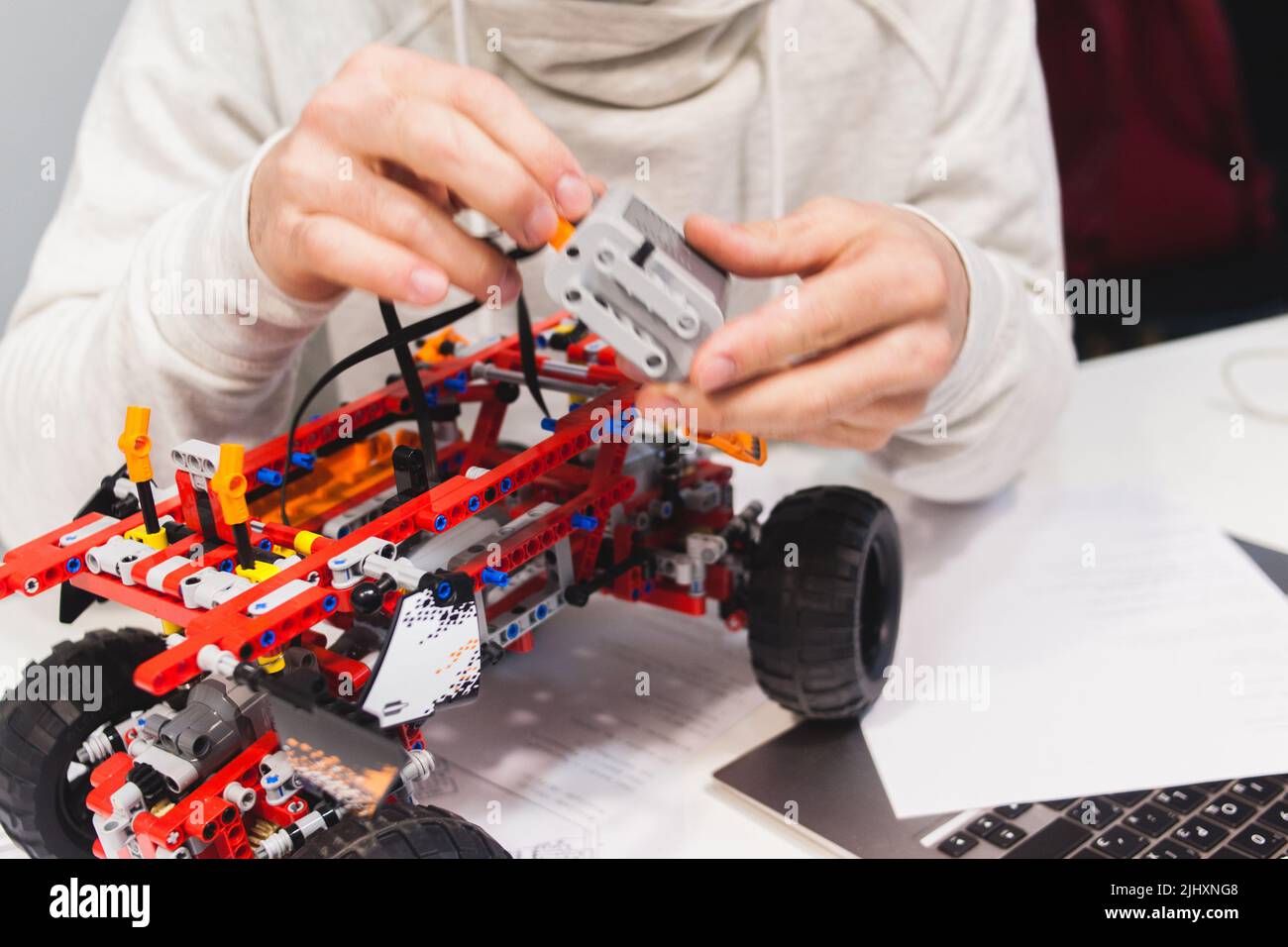 Modern mechatronics robotic construstor creation Stock Photo - Alamy