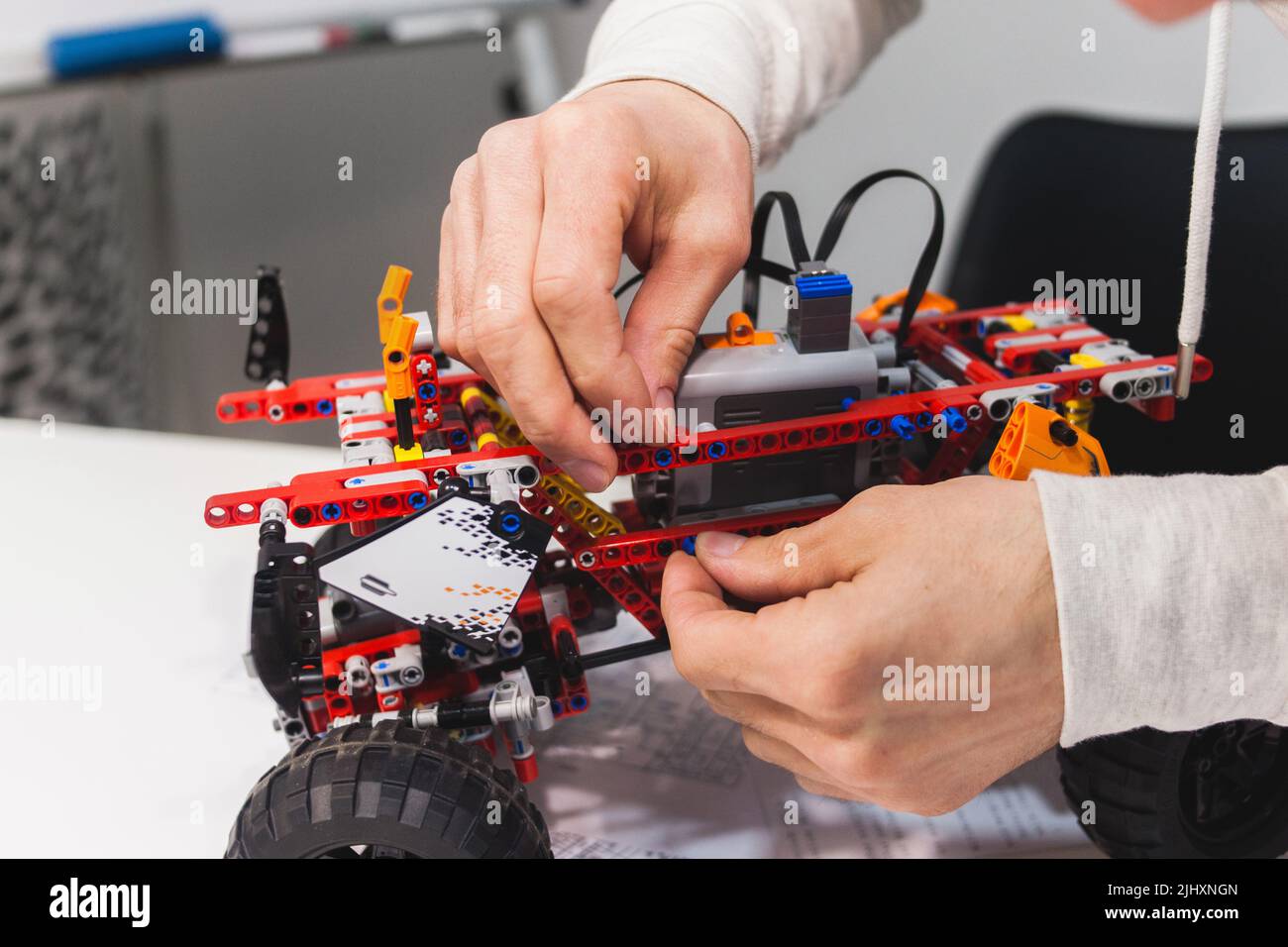 Modern mechatronics robotic construstor creation Stock Photo - Alamy