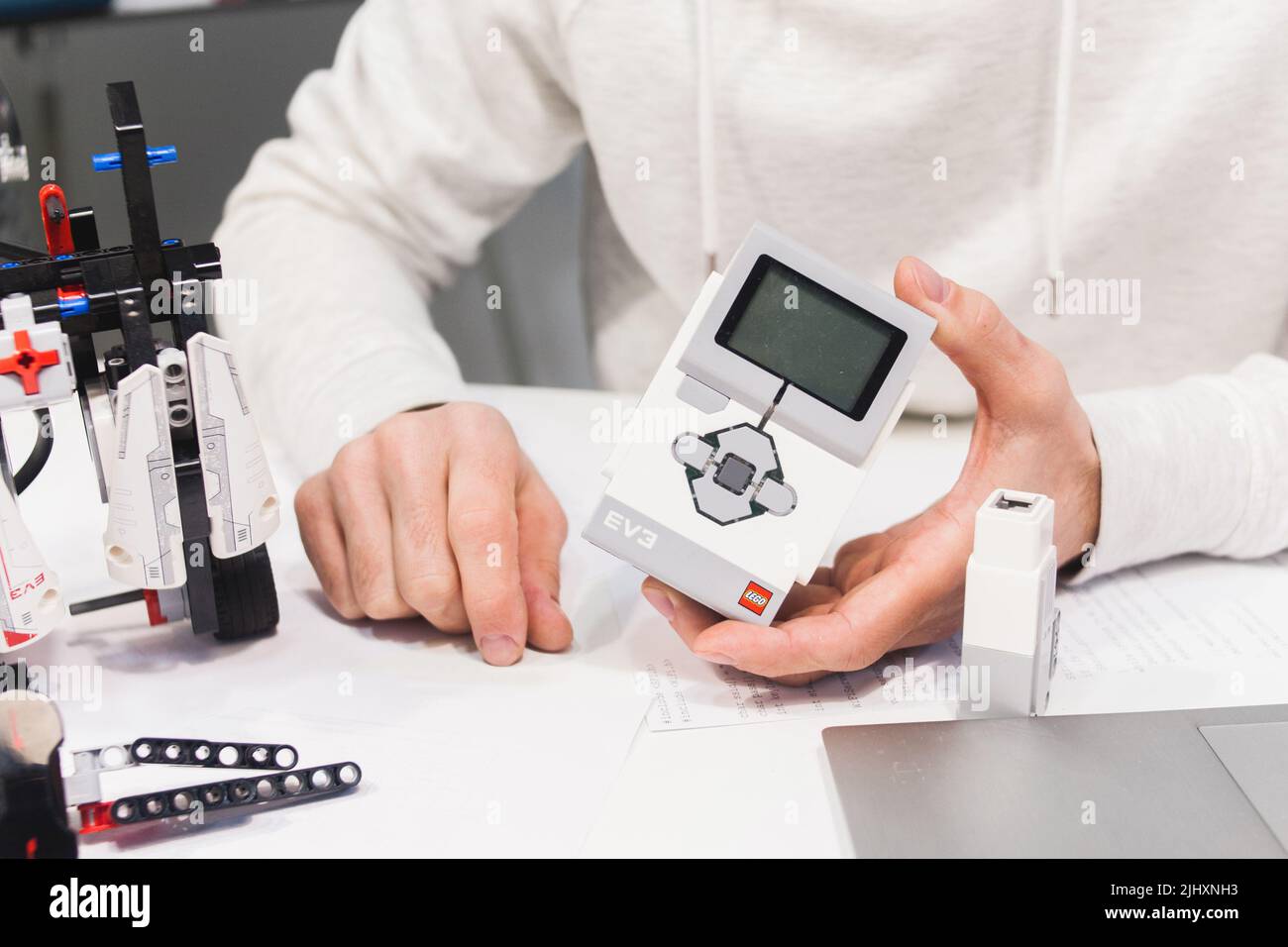 Lego Eve robotics mechatronics assembly concept Stock Photo - Alamy