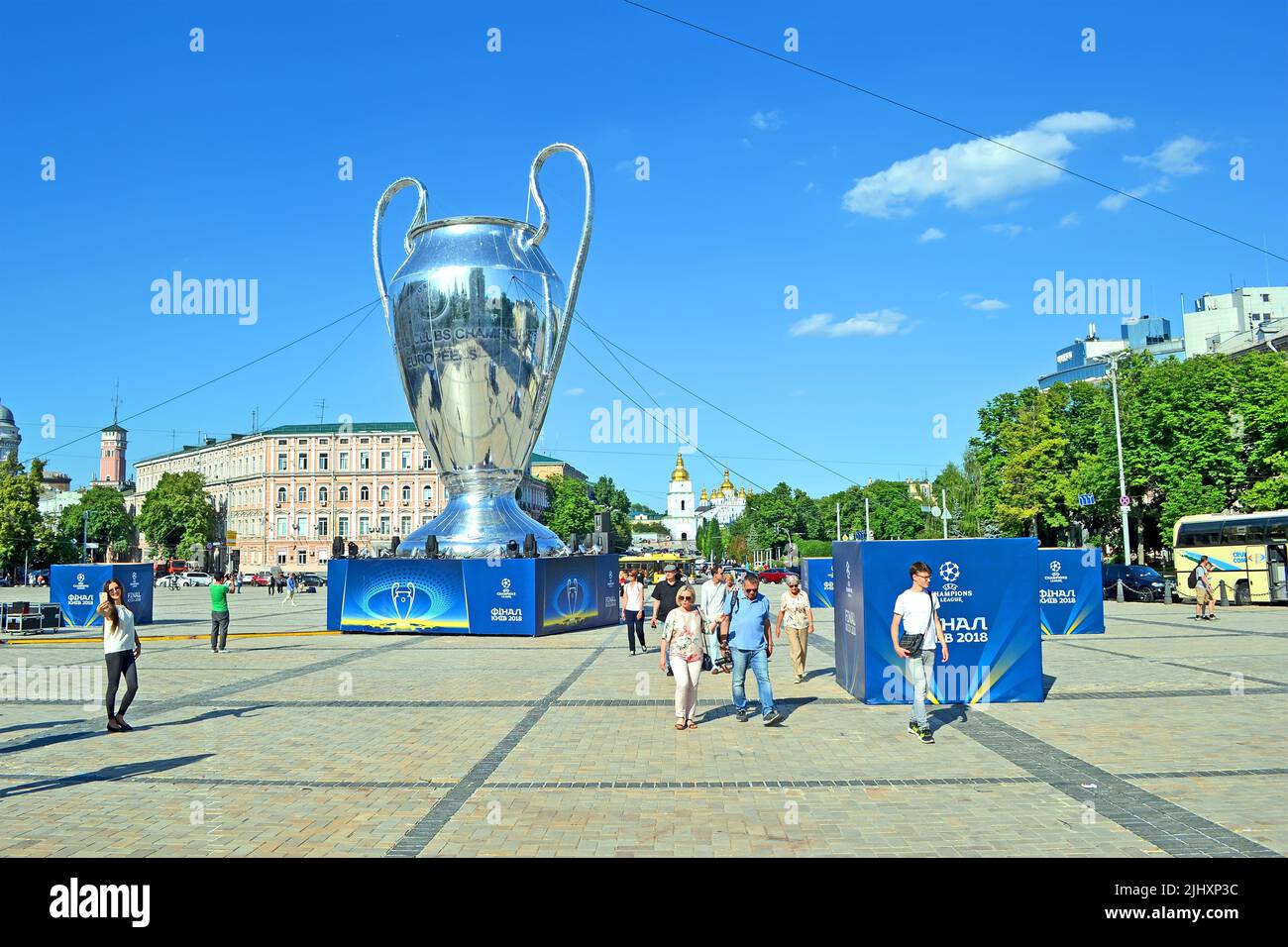 UEFA Champions League Final CUP Symbol in Kiev, Ukraine . FC Real ...