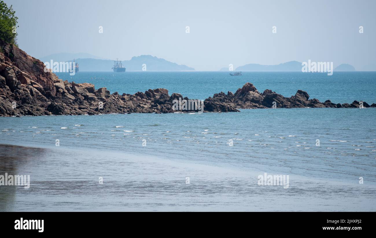 Some big rock formations on the ocean coast Stock Photo - Alamy