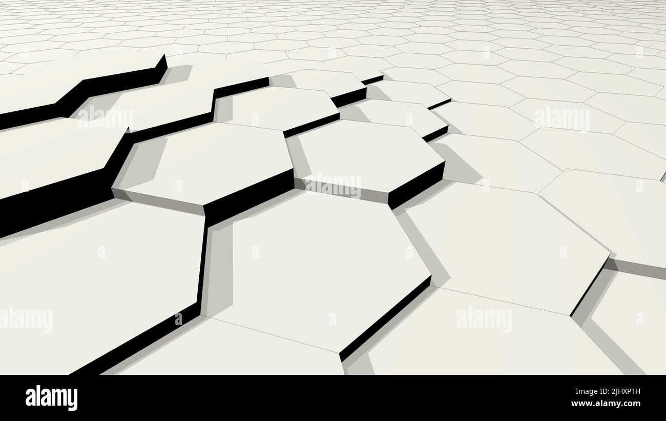 A digital hexagonal landscape, hexagonal elements with stages Stock ...