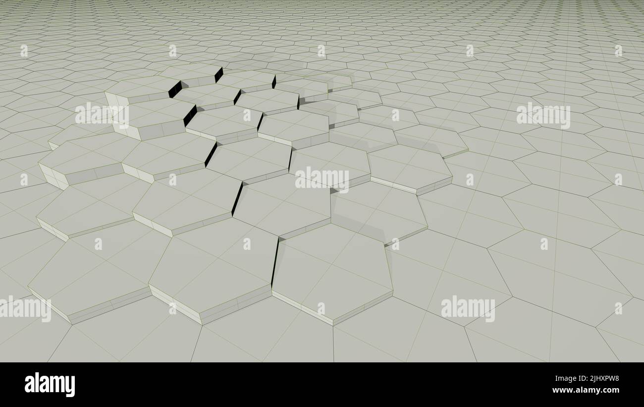 A digital hexagonal landscape, hexagonal elements with stages Stock ...