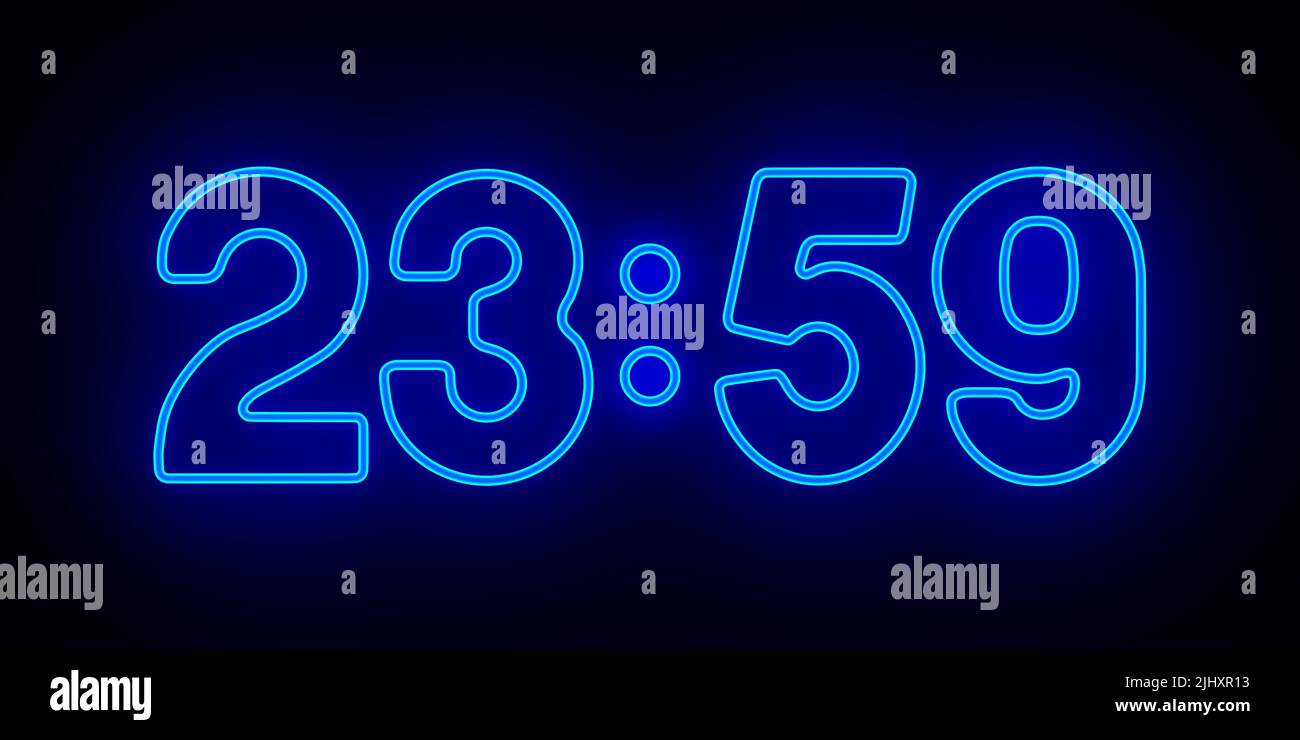 neon watch on dark background. 3D illustration Stock Photo - Alamy