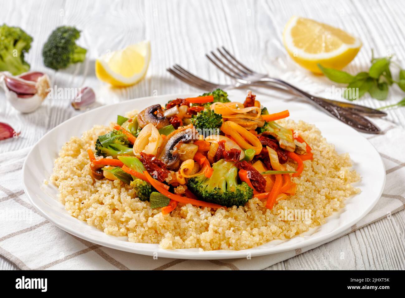 Vegan fried quinoa in hi-res stock photography and images - Alamy