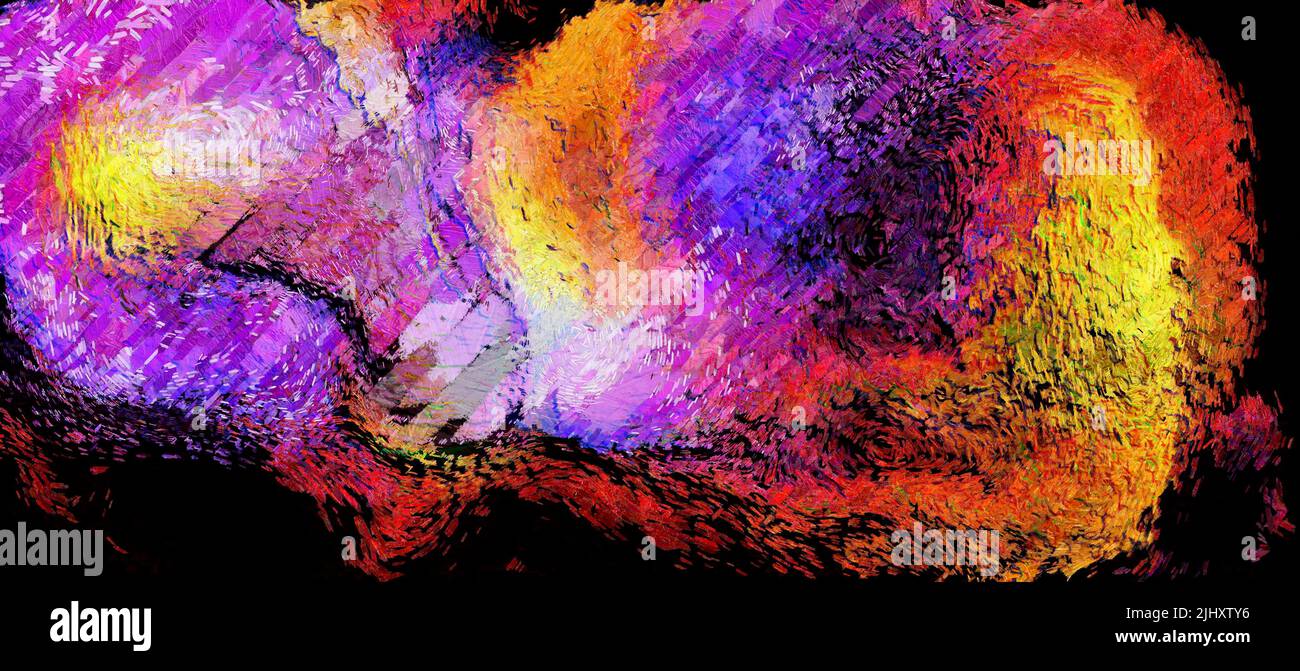 Digital render painterly styled patterns and smooth flowing lines and ...