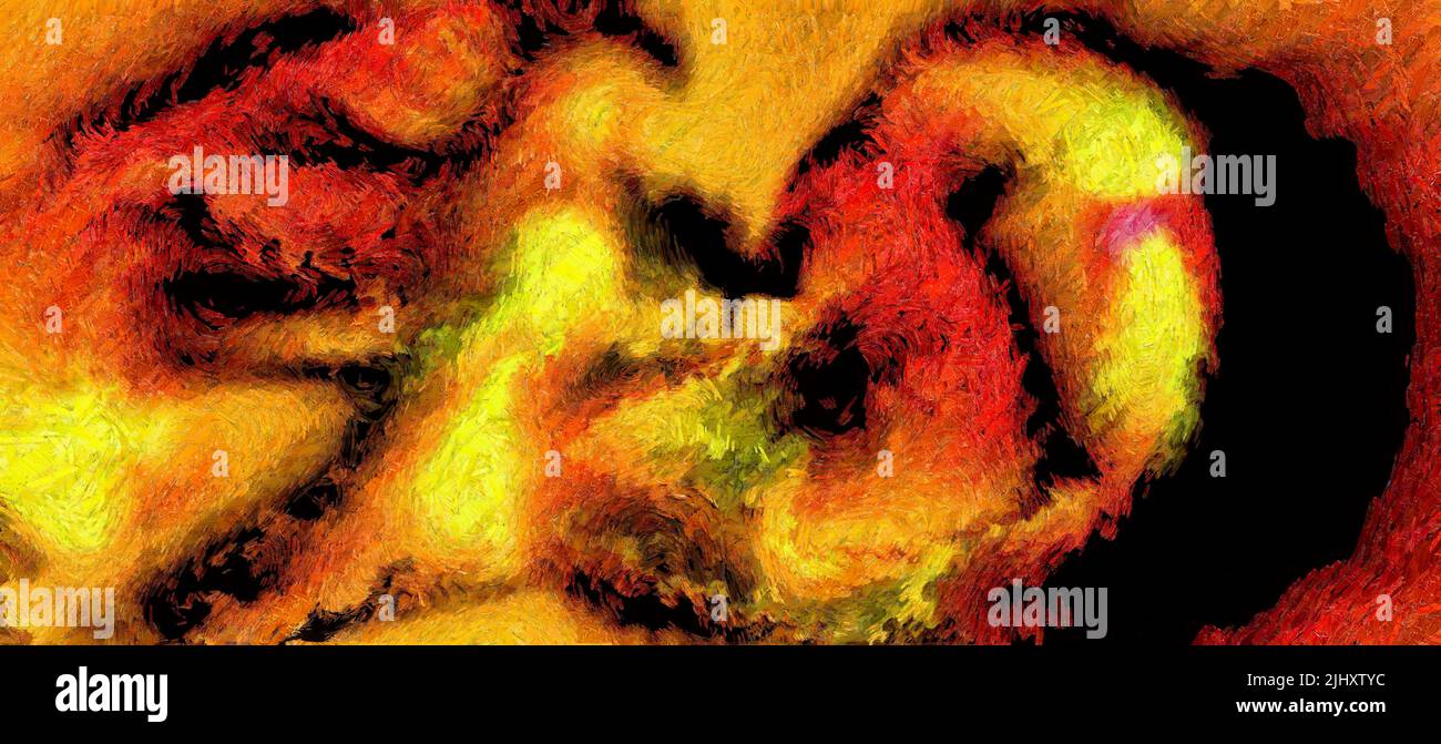 Digital render painterly styled patterns and smooth flowing lines and ...