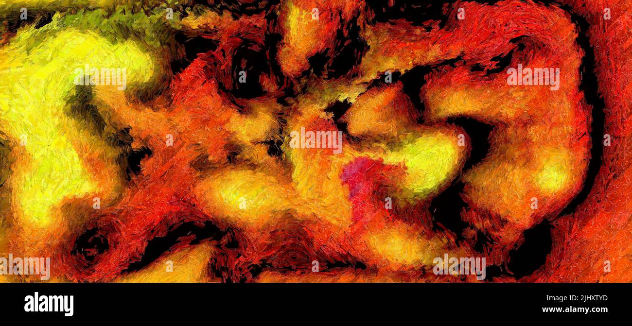 Digital render painterly styled patterns and smooth flowing lines and ...