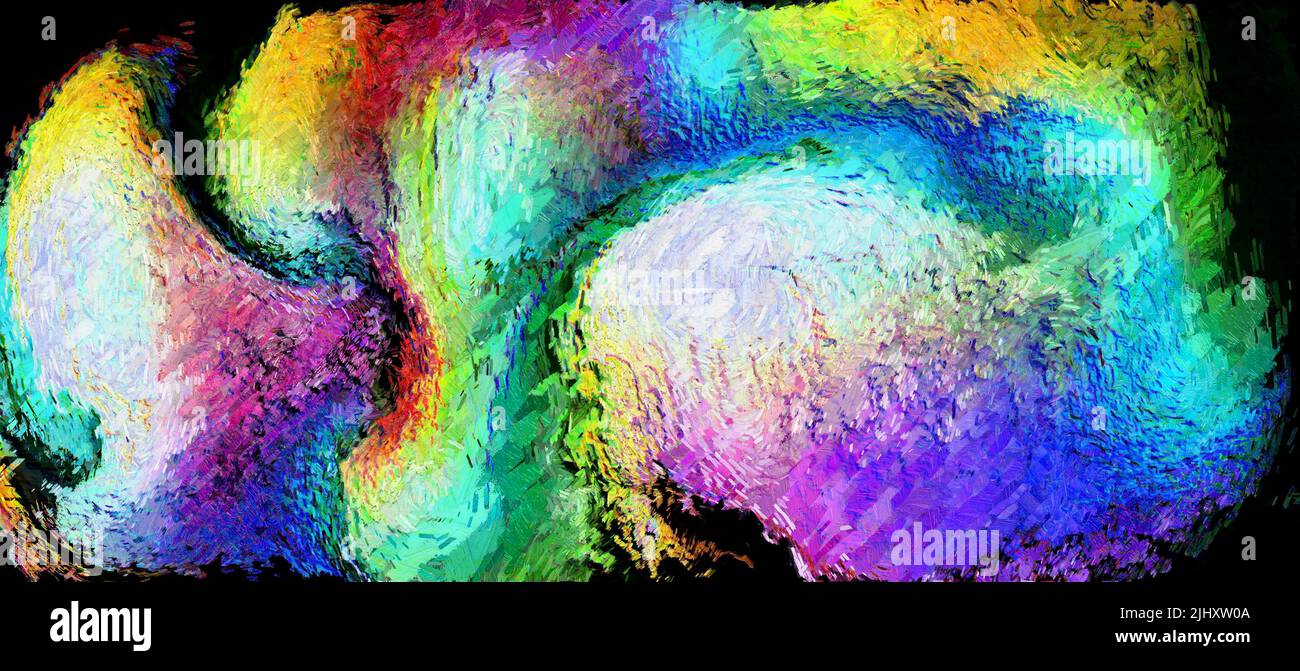 Digital render painterly styled patterns and smooth flowing lines and ...