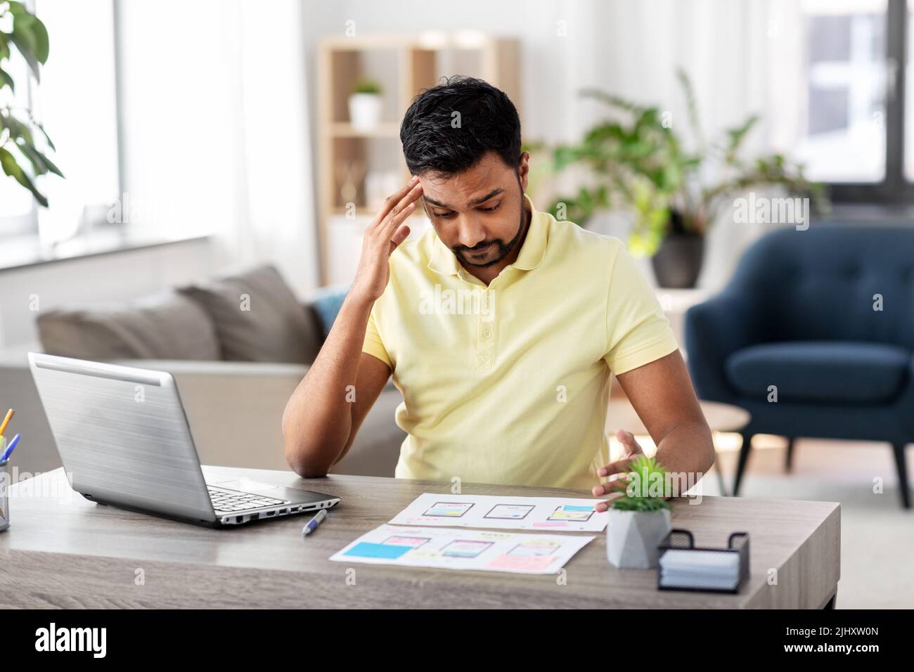 ui designer working on user interface at home Stock Photo - Alamy