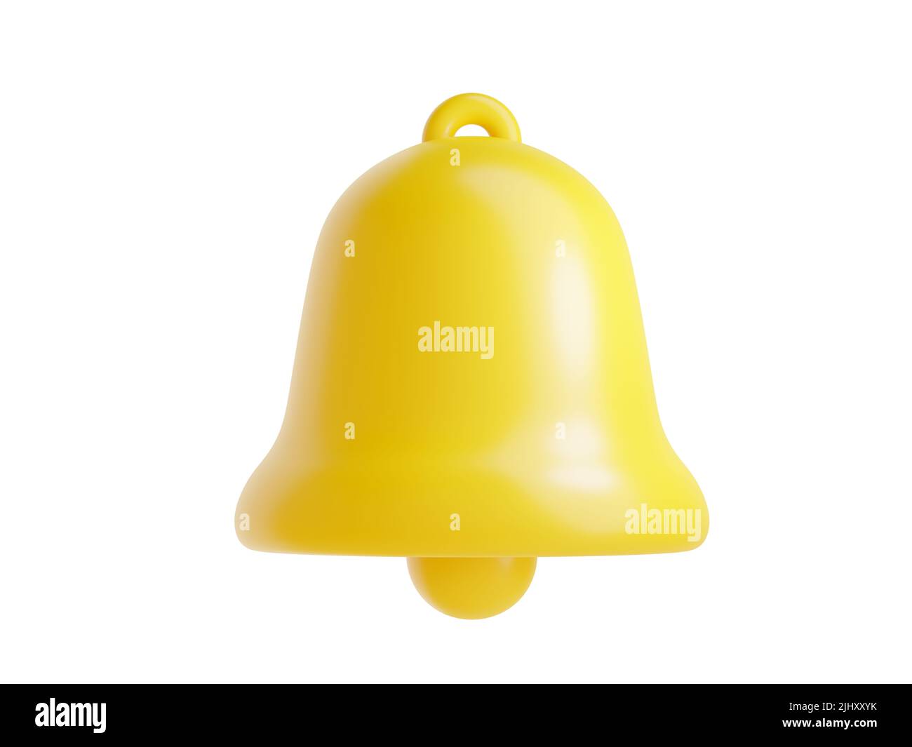 Notification bell icon 3d render - cute cartoon illustration of simple ...