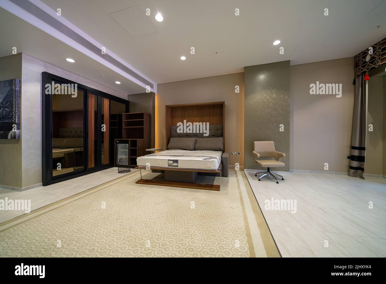 Hotel room Inside Al Bayt stadium in Al Khor, Qatar, one of the 8 ...