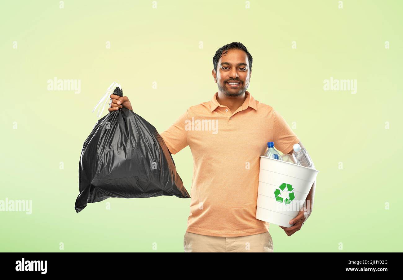 Indian man recycling rubbish hi-res stock photography and images - Alamy