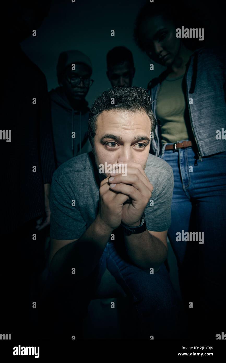 One mixed race male suffering mental illness in asylum. Caucasian ...