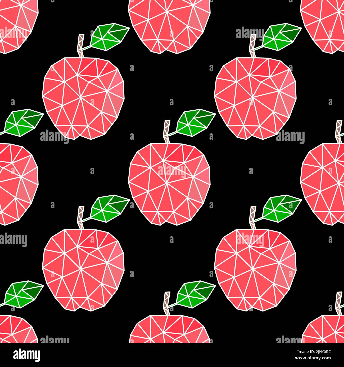 Geometric polygonal fruit seamless apples pattern for wrapping paper ...
