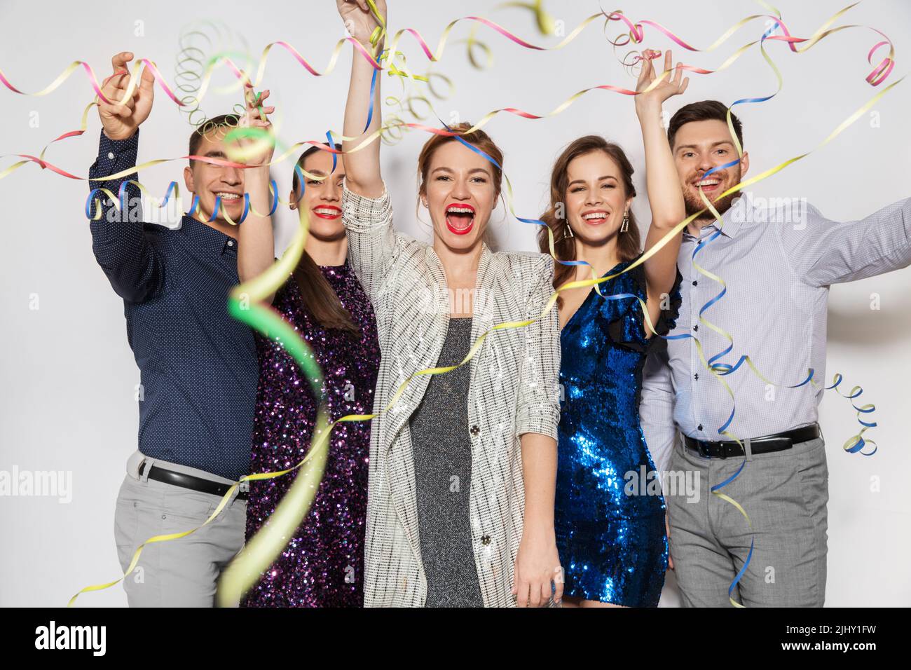 Party fun laughing streamers hi-res stock photography and images - Alamy