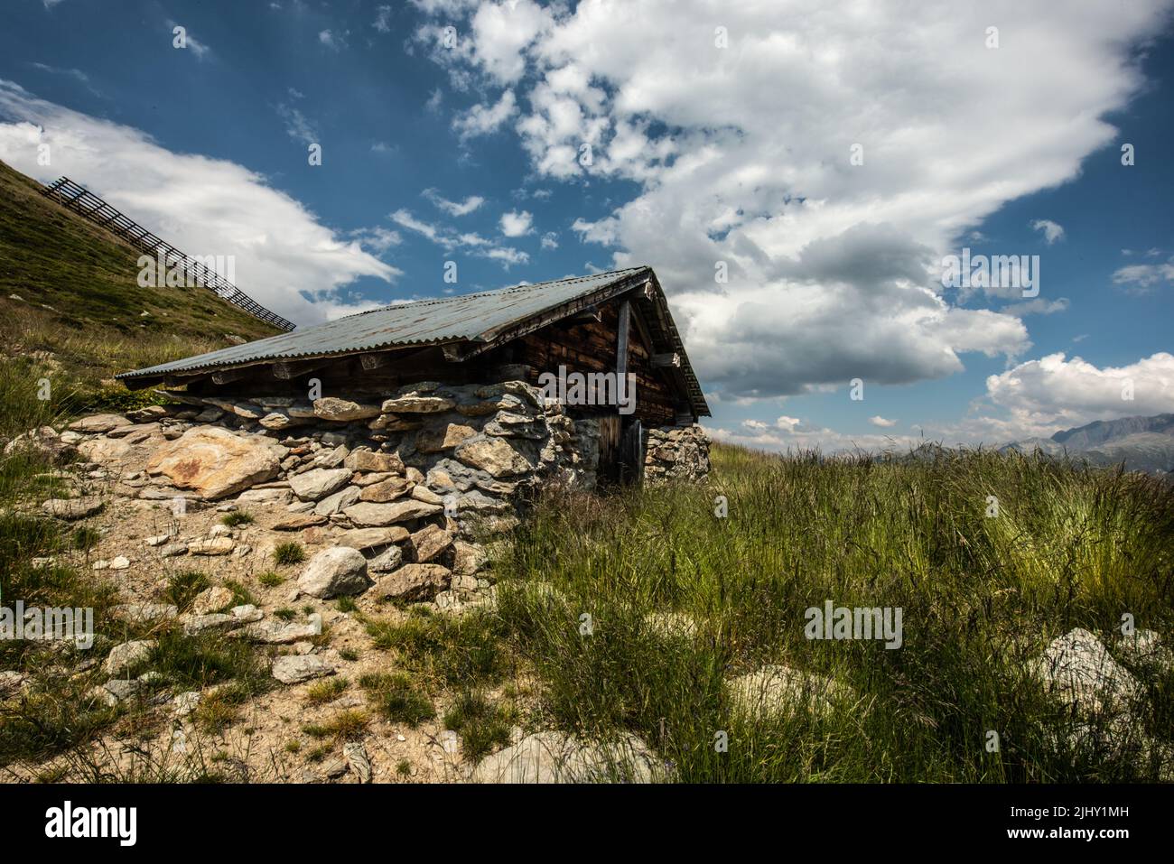 Barn on Swiss Alp Stock Photo - Alamy