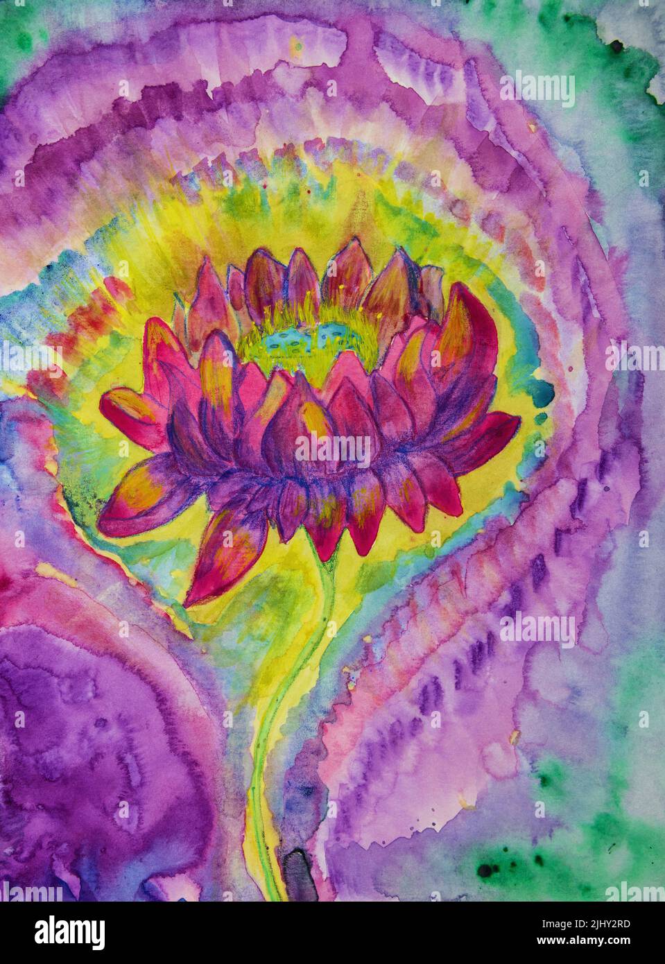 Trippy lotusflower. The dabbing technique near the edges gives a soft ...