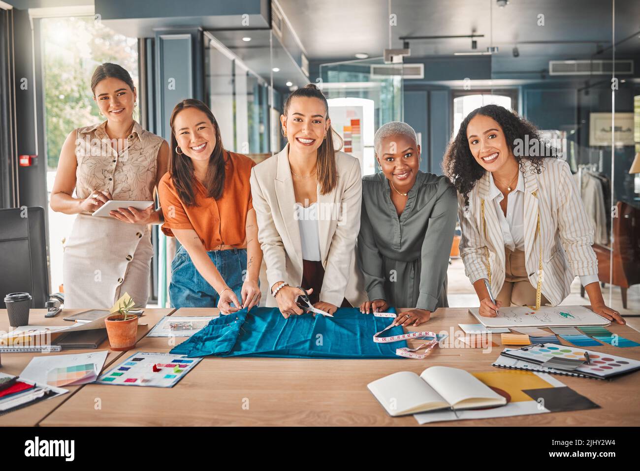 Teamwork will always be a good idea. a group of young female designers ...