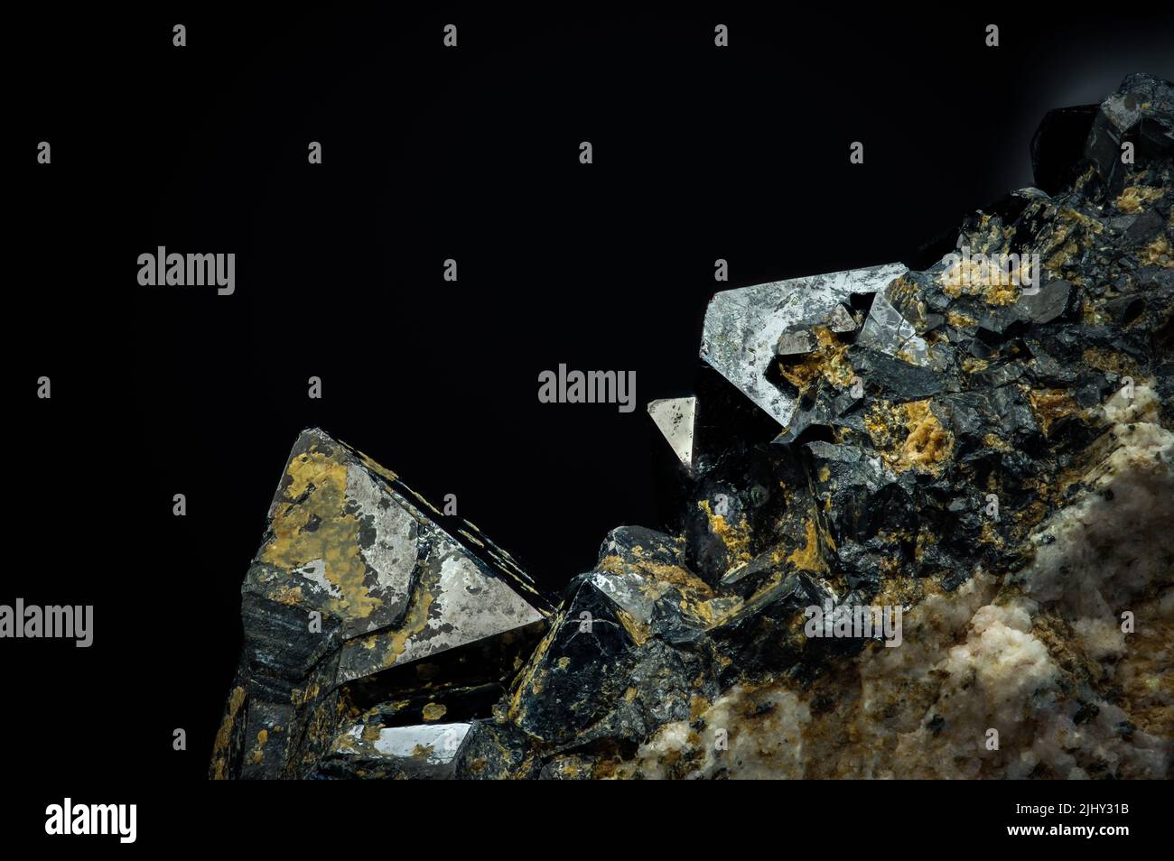 Magnetite (natural magnet, iron ore) detail close-up semi-precious ...