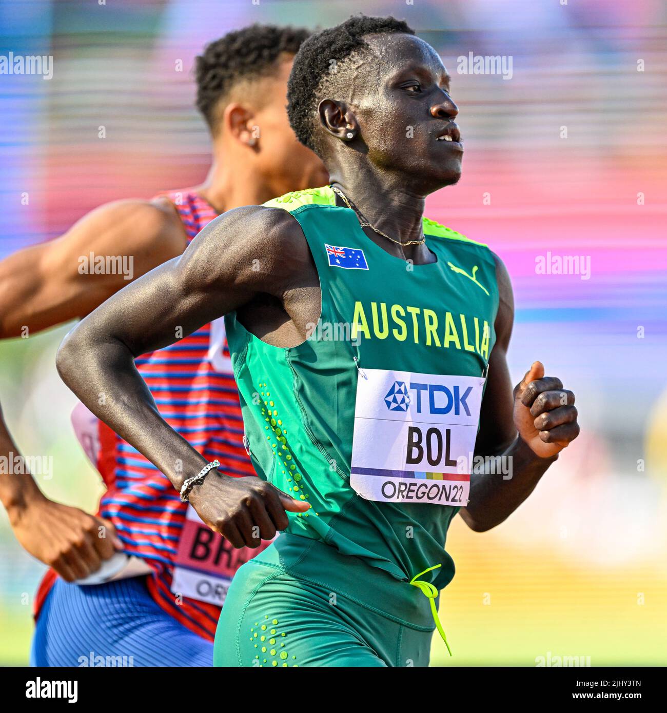 EUGENE, UNITED STATES - JULY 20: Peter Bol of Australia competing on ...
