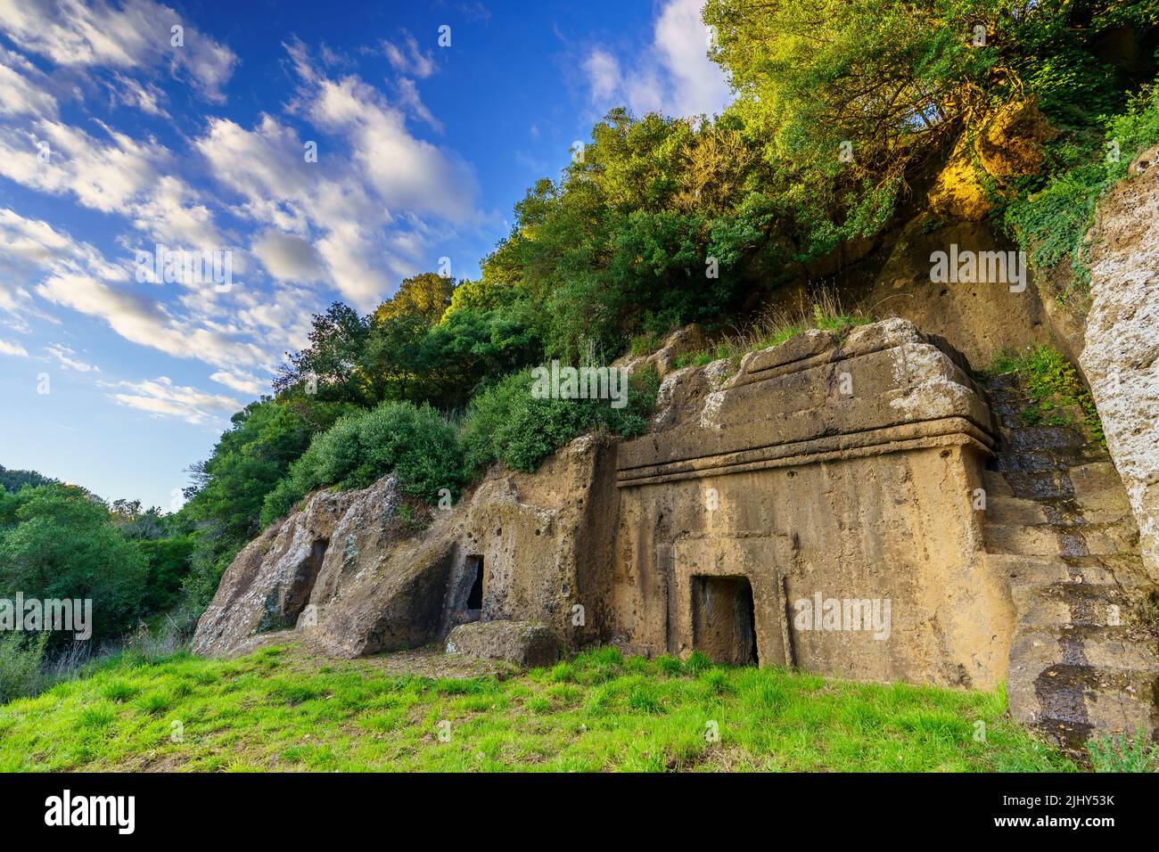 Typical cube tomb, Terrone Necropolis (Blera, Italy Stock Photo - Alamy