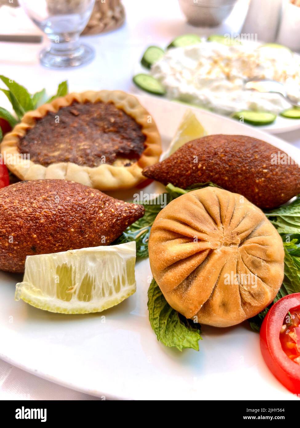 turkish food, side view variety of delicious traditional turkish food ...