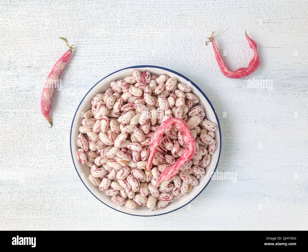 kidney beans, top view raw red kidney beans on table with copy space ...
