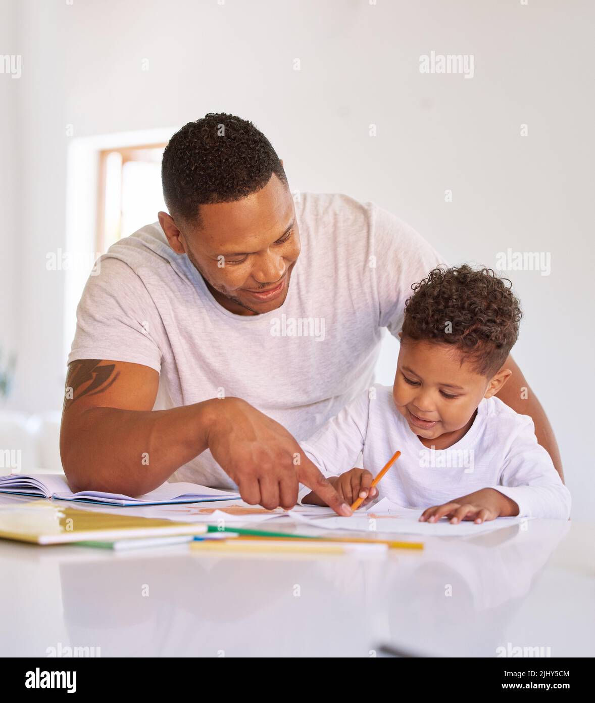 Son and dad study hi-res stock photography and images - Alamy