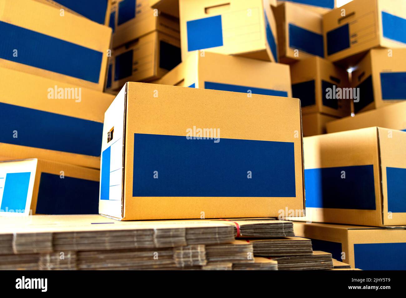 stacks of cardboard boxes, Industrial Background.shopping concept Stock ...