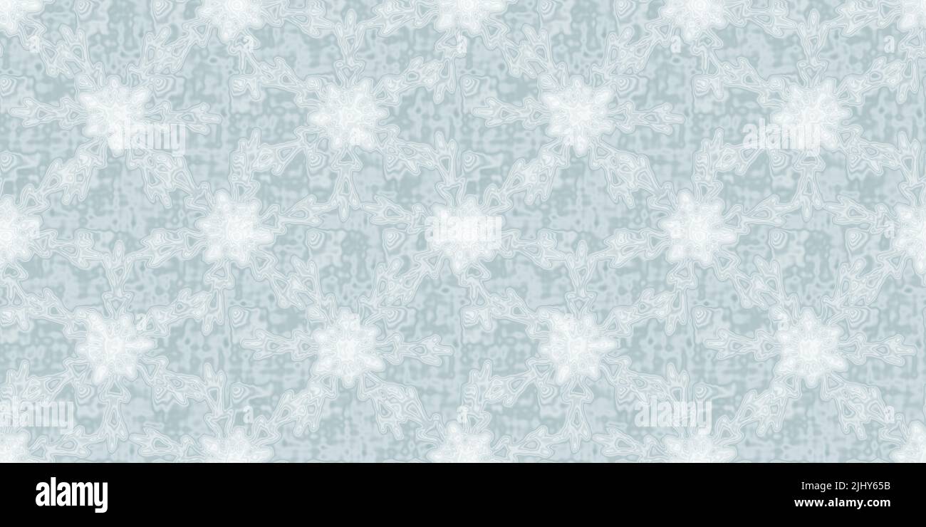 Soft ice blue snow flake border pattern background. Simple minimal ...
