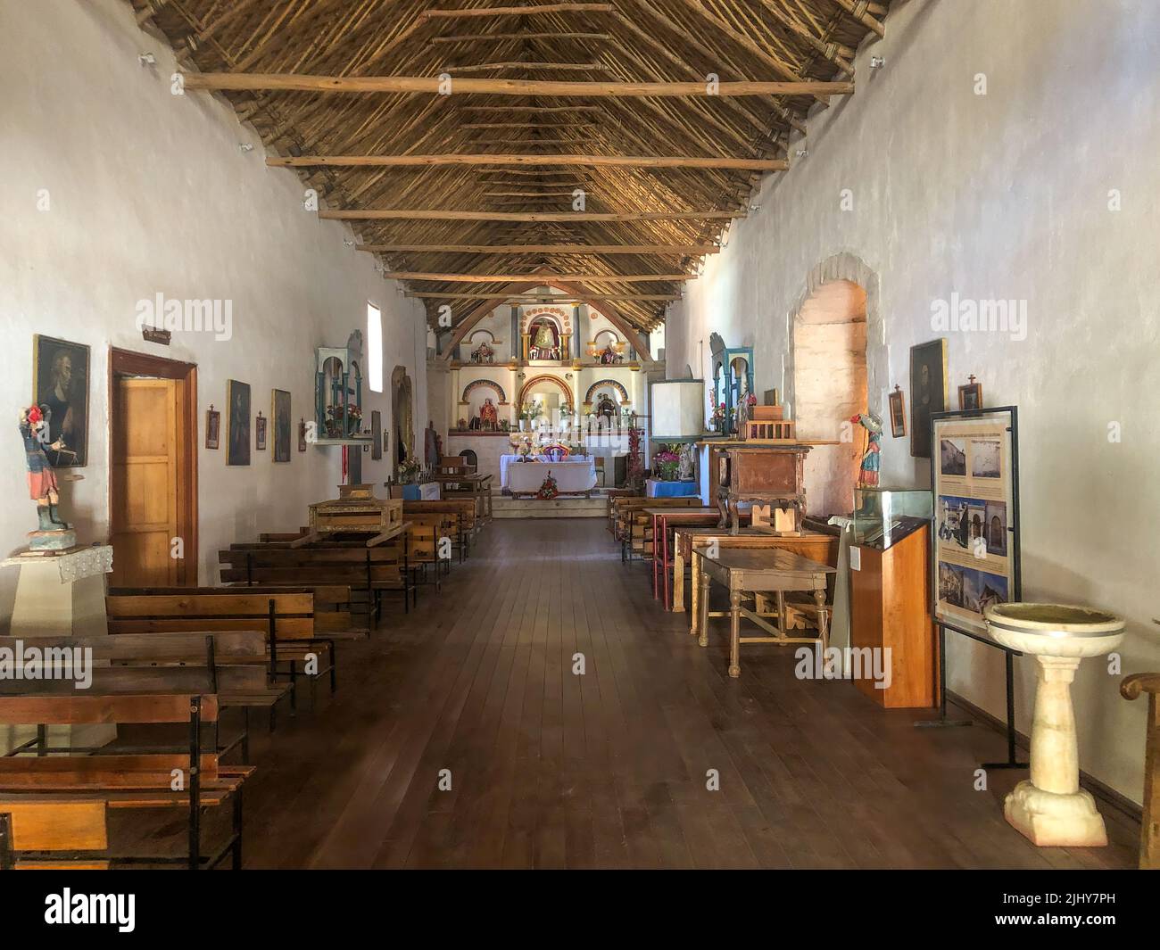 The nave and altarpeice in the interior of the Saint Francis of Assisi ...