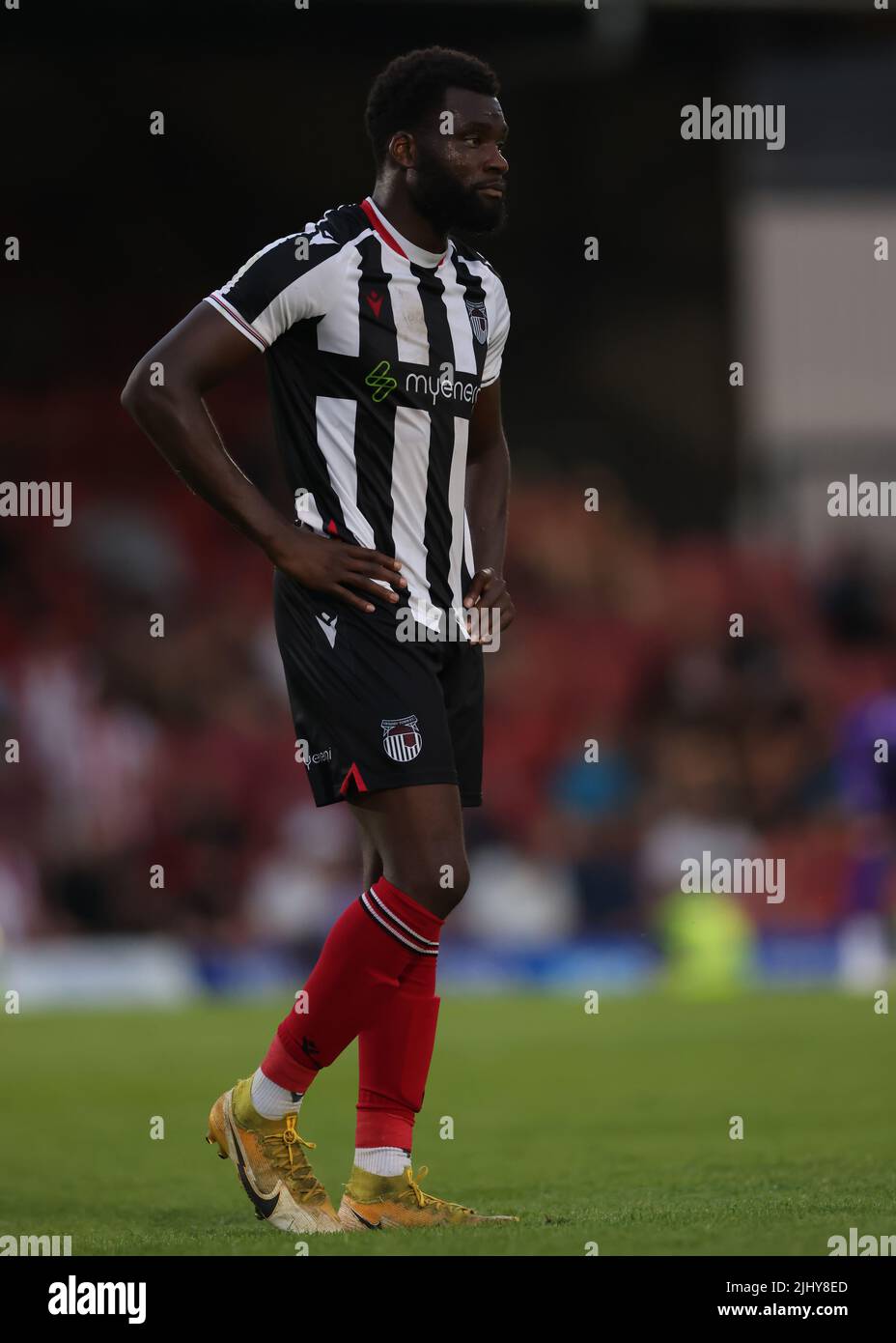 Cleethorpes, England, 19th July 2022. Miche Efete of Grimsby Town looks ...